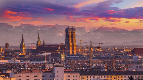 Munich Germany Skyline Aerial View Time Stock Footage Video (100% ...