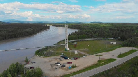 4k Drone Video Alyeska Pipeline Bridge Stock Footage Video (100% ...
