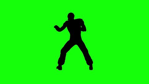 Man Silhouette Boxing On Green Screen Stock Footage Video (100% Royalty ...