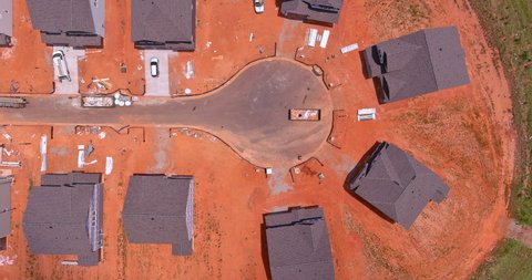 Top View Unfinished Subdivision Construction Site Stock Footage Video ...
