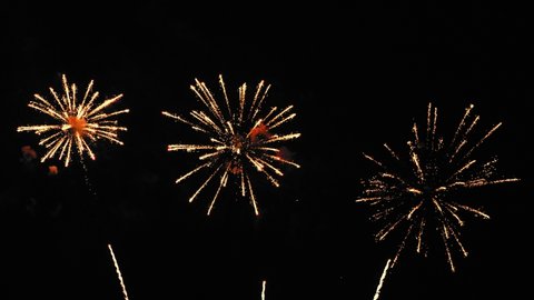 Multicolored Bright Flashes Fireworks Night Sky Stock Footage Video ...