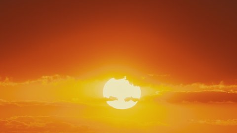 4k Timelapse Big Sun Sundown Bright Stock Footage Video (100% Royalty ...