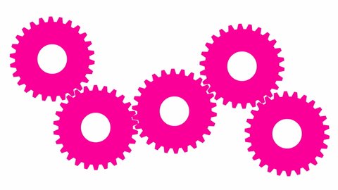 Animated Pink Gears Spin Flat Symbol Stock Footage Video (100% Royalty ...