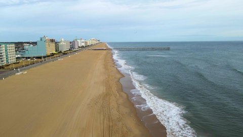 Virginia Beach Ocean Front Drone Stock Footage Video (100% Royalty-free ...