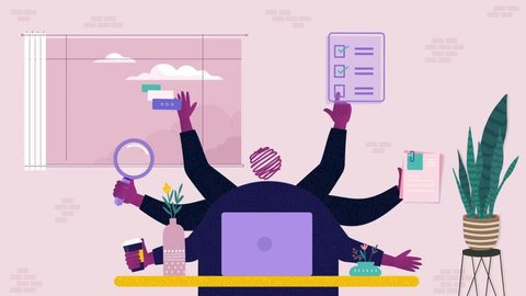 2d Animation Typical Day Work Stock Footage Video (100% Royalty-free ...