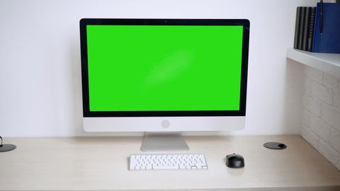 Camera Move Forward Computer Green Screen Stock Footage Video (100% ...