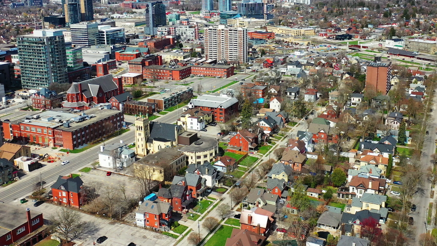 Aerial View of Downtown Kitchener in Ontario, Canada image - Free stock ...