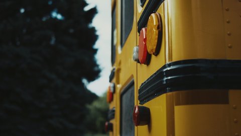 Rear View School Bus Yellow Red Stock Footage Video (100% Royalty-free ...