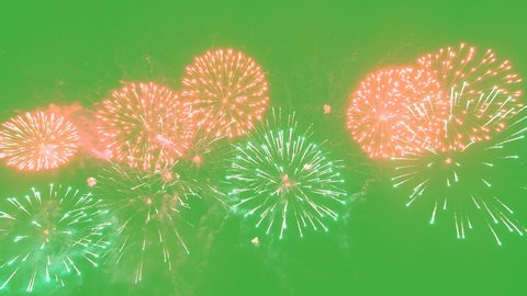 Abstract Firework On Green Chroma Key Stock Footage Video (100% Royalty ...