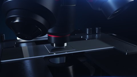 Closeup Microscope Lenses Change Magnification Ratio Stock Footage ...