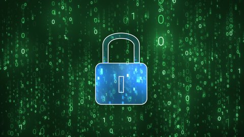 Lock Cyber Security Key Matrix Binary Stock Footage Video (100% Royalty-free) 1092137143 ...