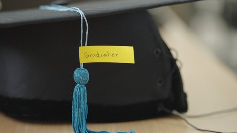 Graduation Cap On Paper Calendar Countdown Stock Footage Video (100% ...