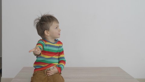 Little Cute Boy Doing Nok Ok Stock Footage Video (100% Royalty-free ...