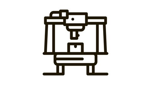 Manufacturing Machine Icon Animation Line Stock Footage Video (100% ...