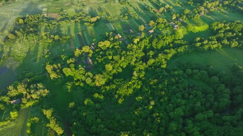 Country Houses Countryside Top View Village Stock Footage Video (100% ...