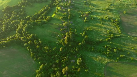 Country Houses Countryside Top View Village Stock Footage Video (100% ...