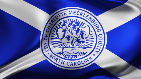 Charlotte City United State Flag Waving Stock Footage Video (100% ...