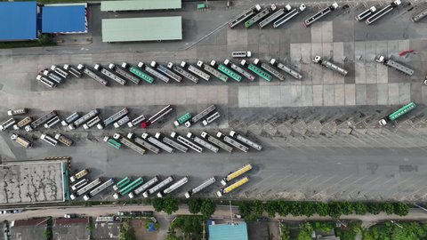 Aerial Top View Fuel Tanker Trucks Stock Footage Video (100% Royalty ...
