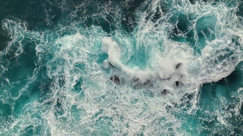 Aerial Top Down View Sea Ocean Stock Footage Video (100% Royalty-free ...