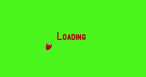 Loading Animation Pink Background Greenscreen Strawberry Stock Footage ...