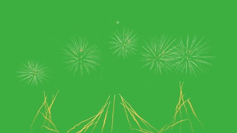 Abstract Firework On Green Chroma Key Stock Footage Video (100% Royalty ...