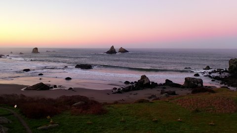 Beautiful Lone Ranch Beach Brookings Oregon Stock Footage Video (100% ...