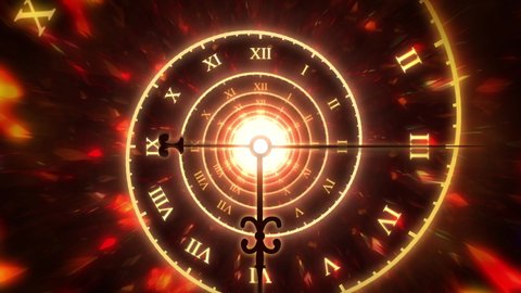 Magical Time Spiral Radial Clock Face Stock Footage Video (100% Royalty ...