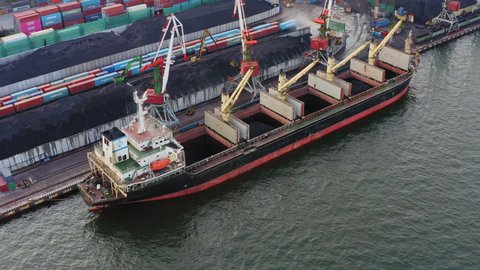 Cargo Ship Bulk Carrier Standing Quay Stock Footage Video (100% Royalty ...