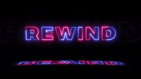 Neon Glowing Word Rewind On Black Stock Footage Video (100% Royalty ...