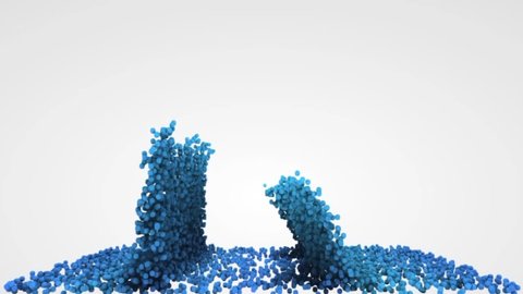 Particlebased 3d Fluid Simulation Fluid Collision Stock Footage Video (100% Royalty-free ...