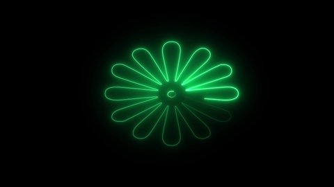 Flower Shapes Neon Glowing Effects Animation Stock Footage Video (100% ...