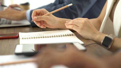 Closeup Shot Hand Take Note Typing Stock Footage Video (100% Royalty ...