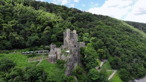Rheinstein Castle Trechtingshausen Unesco World Heritage Stock Footage ...