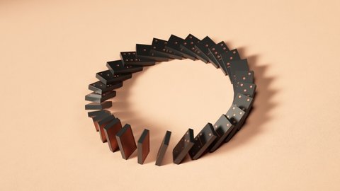 Infinite Domino Loop Animation Endless Falling Stock Footage Video (100 ...