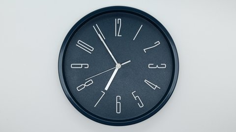 Dark Blue Wall Clock White Arrows Stock Footage Video (100% Royalty ...