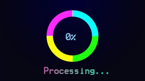 Loading Bar Circle Animation Loading Neon Stock Footage Video (100% ...