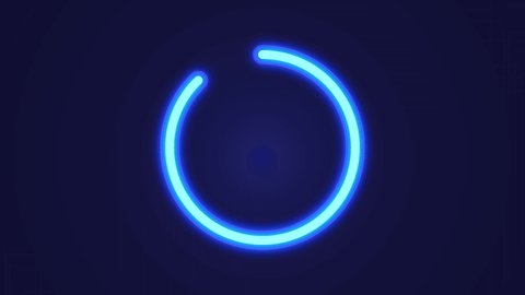 Loading Bar Circle Animation Loading Neon Stock Footage Video (100% ...