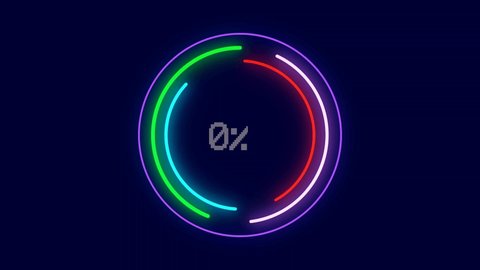 Loading Bar Circle Animation Loading Neon Stock Footage Video (100% ...