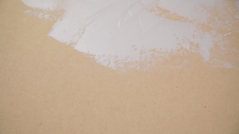 Applying Putty Wall Plasterer Throws Plaster Stock Footage Video (100% ...