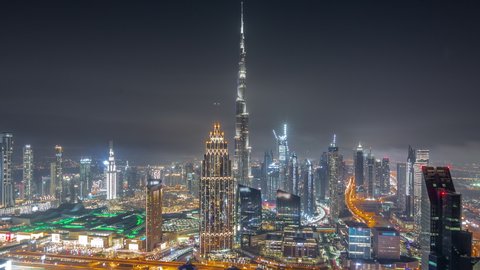 Aerial Panoramic View Tallest Towers Dubai Stock Footage Video (100% ...