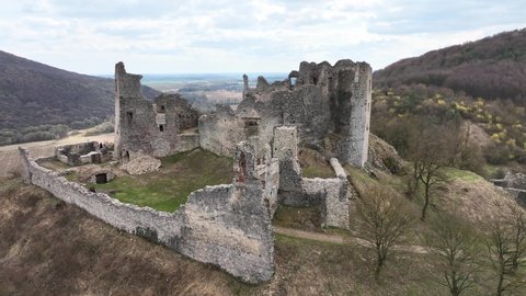 Aerial View Castle Brekov Village Slovakia Stock Footage Video (100% ...