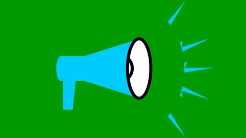 Animated Symbol Blue Megaphone Looped Video Stock Footage Video (100% ...