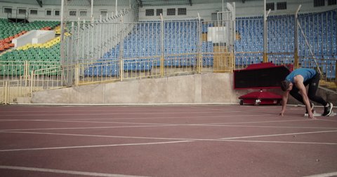 Young Athlete Leaping Over Barriers Stock Footage Video (100% Royalty ...