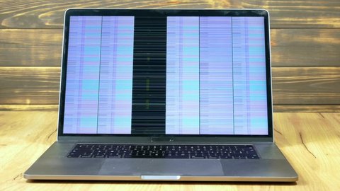 Crushed Broken Laptop Screen Out Order Stock Footage Video (100% ...