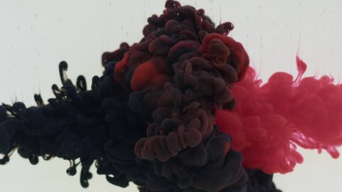 Red Black Paint Splash Each Other Stock Footage Video (100% Royalty ...