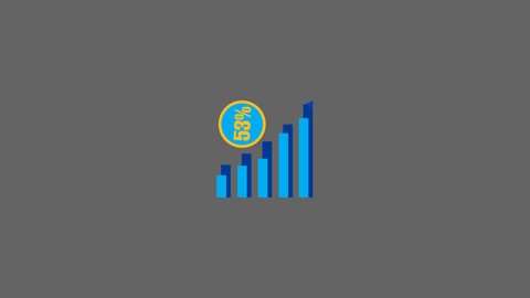 Growth Animated Icon Loop Alpha Channel Stock Footage Video (100% ...