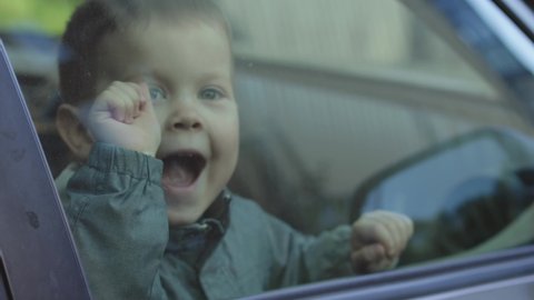 Portrait Little Baby Boy Child Looking Stock Footage Video (100% ...