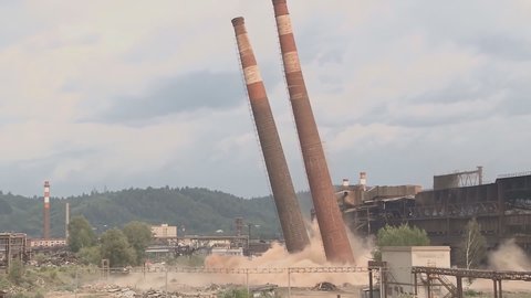 Demolition Industrial Pipes Factory Stock Footage Video (100% Royalty ...