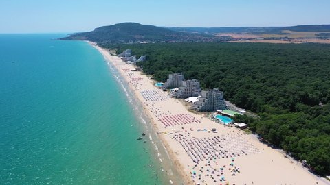 Albena Bulgaria Aerial View Albena Beach Stock Footage Video (100% ...