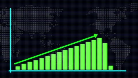 Growing Line Chart Graph Business Development Stock Footage Video (100% ...